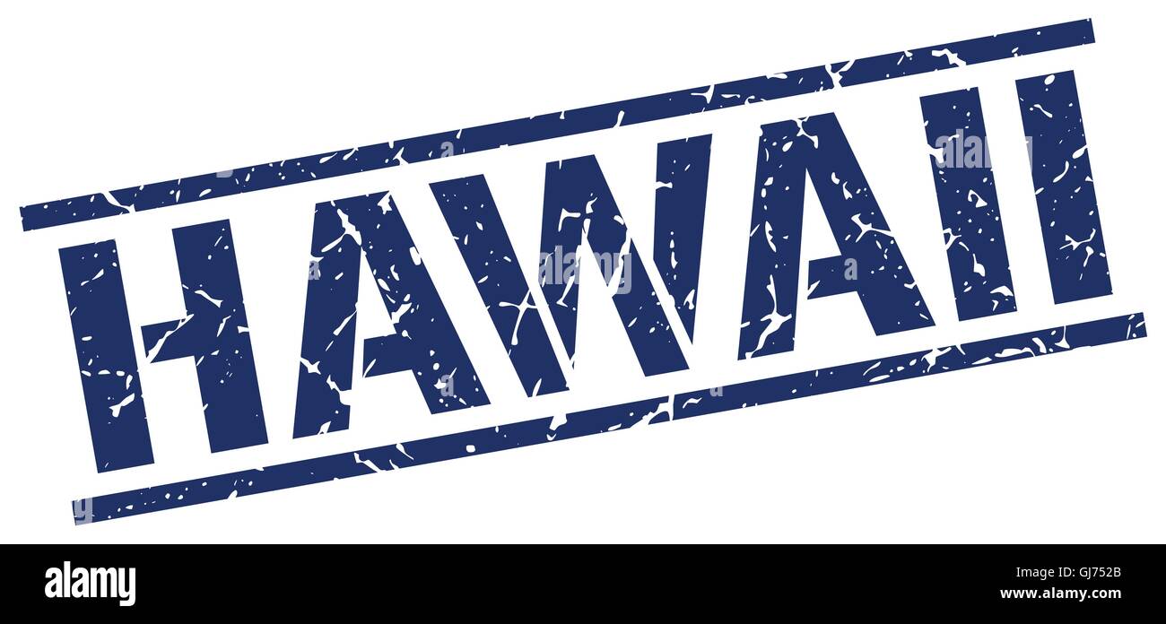 Hawaii blue square stamp Stock Vector Image & Art - Alamy