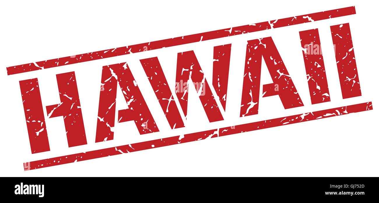 Hawaii red square stamp Stock Vector Image & Art - Alamy