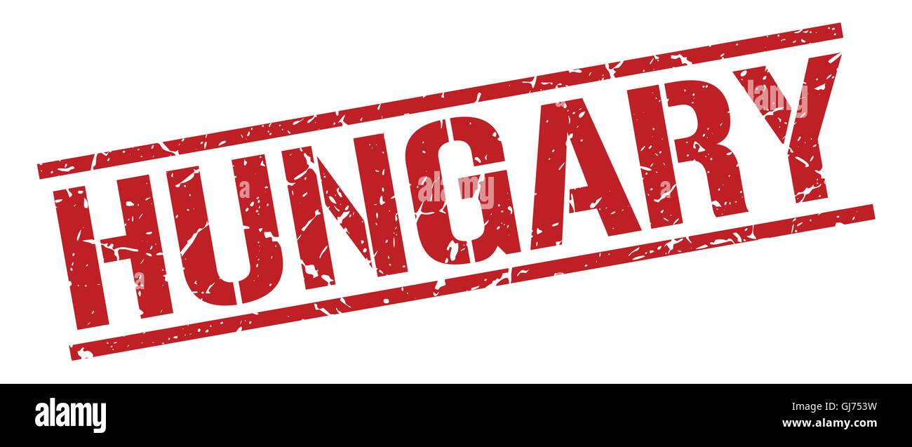 Hungary red square stamp hi-res stock photography and images - Alamy