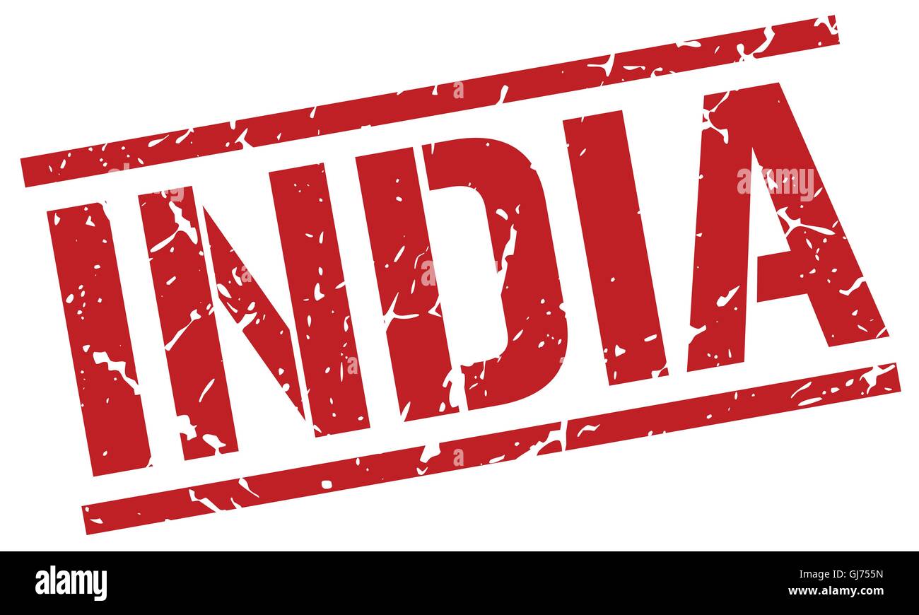 India red square stamp Stock Vector Image & Art - Alamy