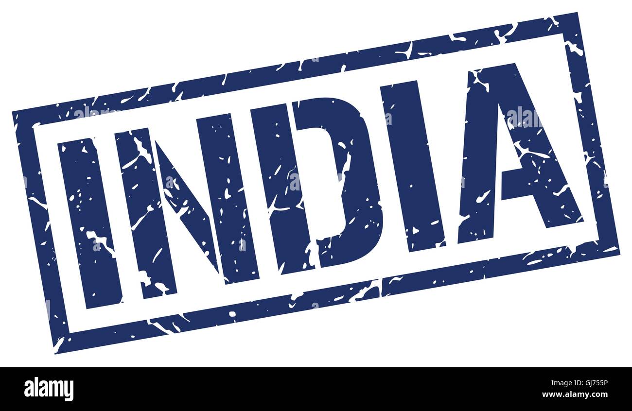 India blue square stamp Stock Vector Image & Art - Alamy