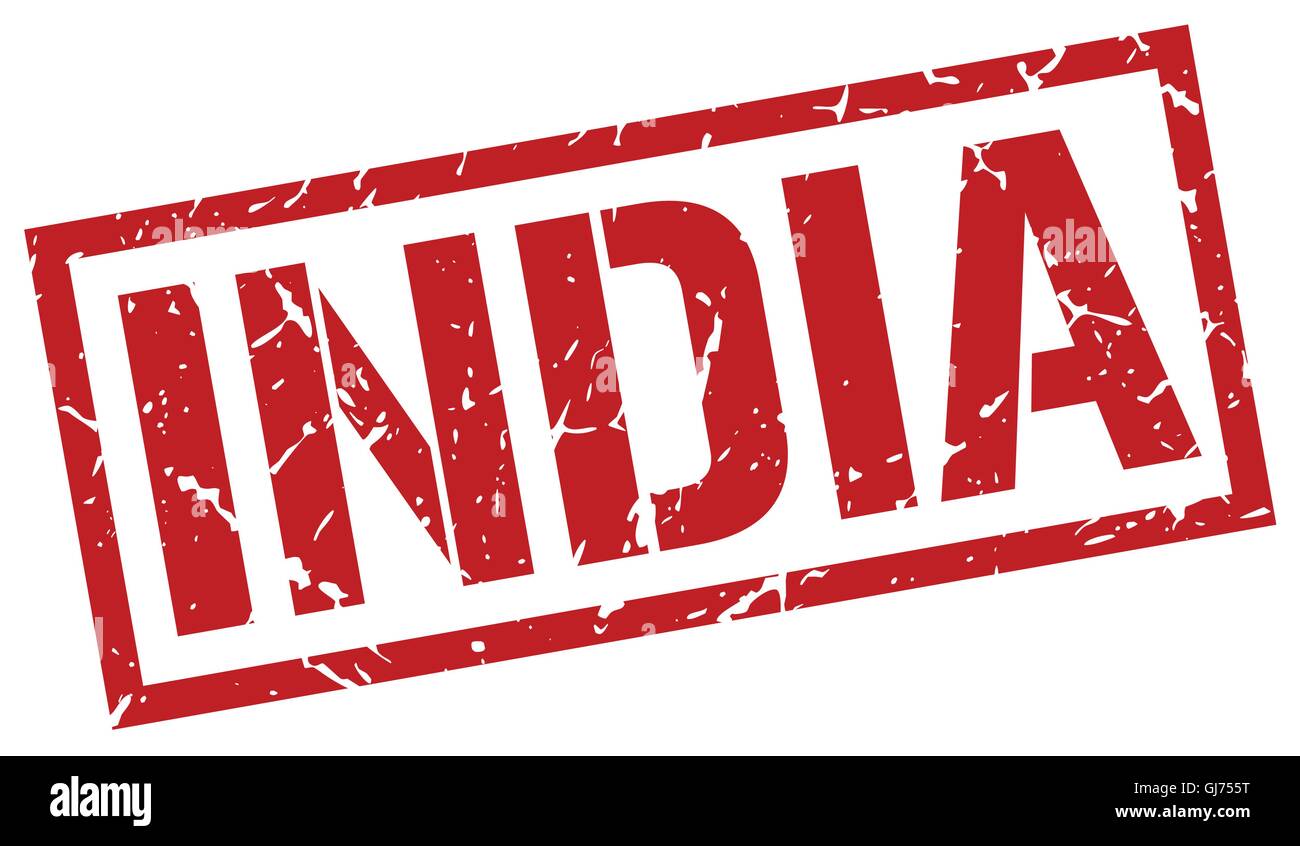 India red square grunge hi-res stock photography and images - Alamy