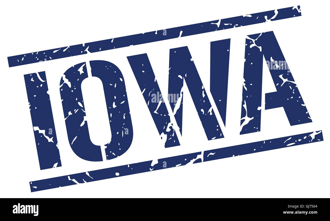 Iowa blue square stamp Stock Vector Image & Art - Alamy