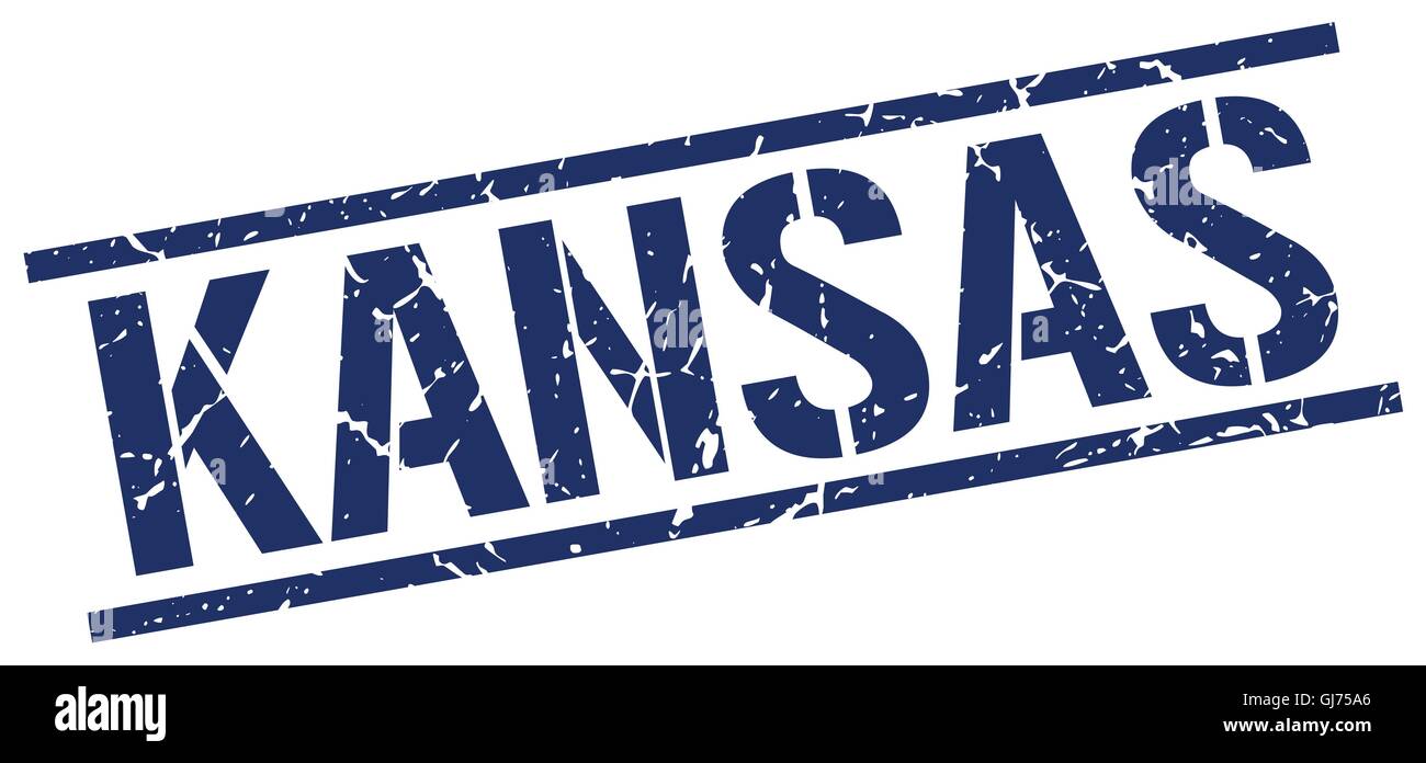 Kansas blue square stamp Stock Vector Image & Art - Alamy