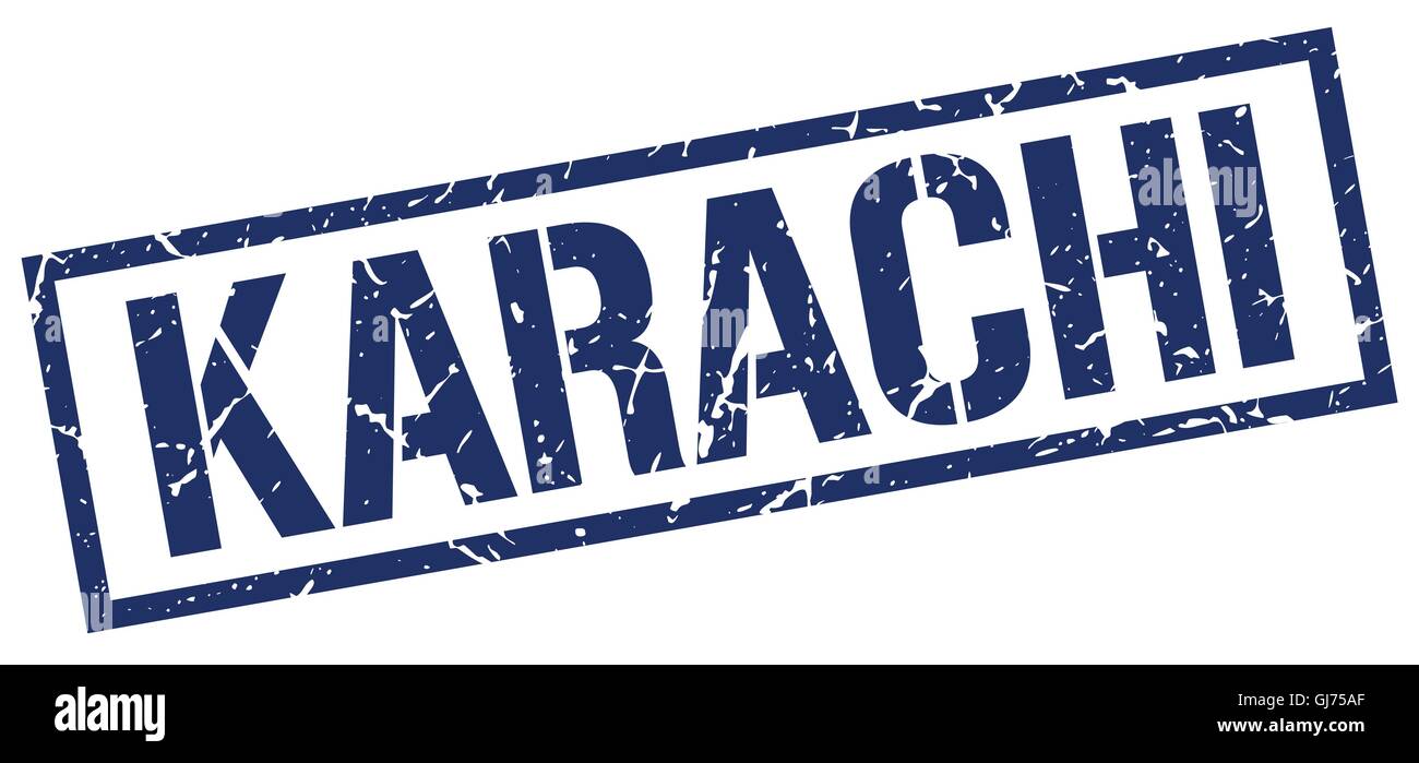 Karachi blue square stamp Stock Vector Image & Art - Alamy