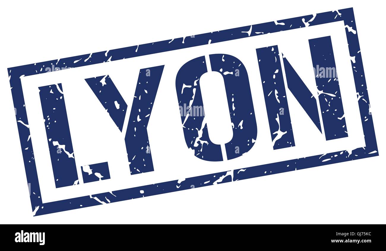 Lyon blue square stamp Stock Vector Image & Art - Alamy