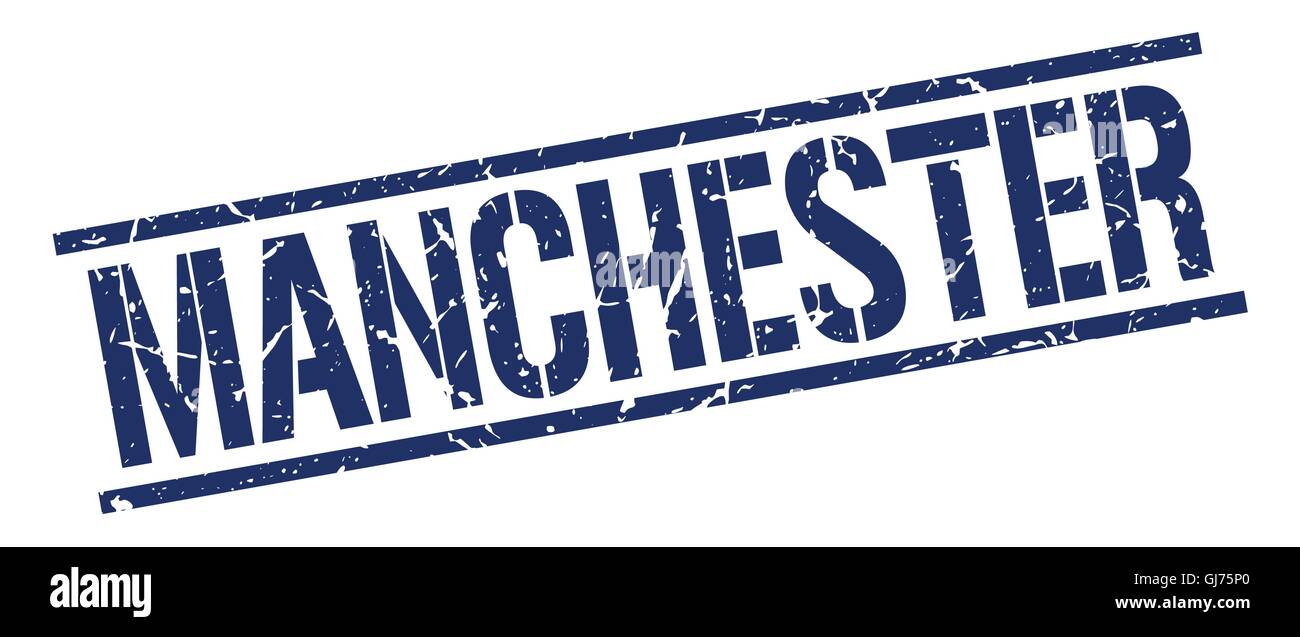 Manchester blue square stamp Stock Vector Image & Art - Alamy
