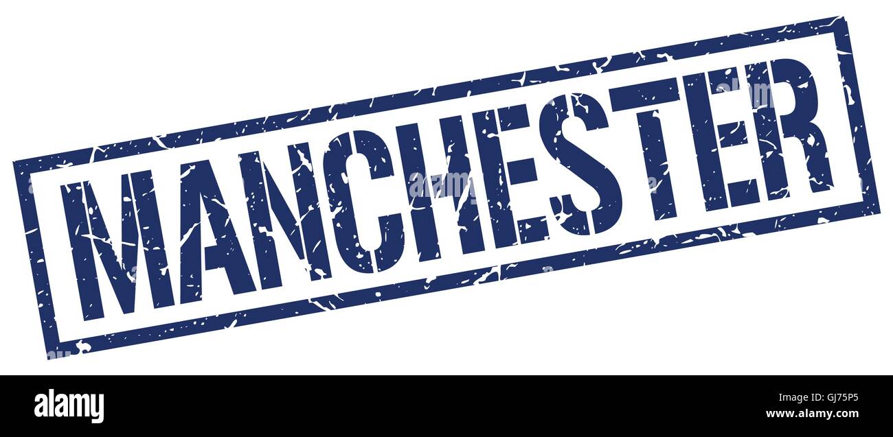 Manchester blue square stamp Stock Vector Image & Art - Alamy