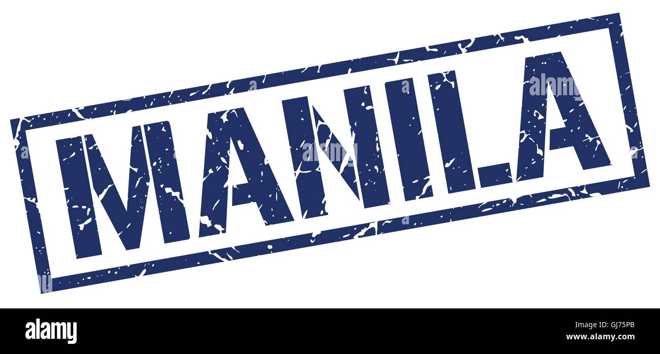 Manila blue square stamp Stock Vector Image & Art - Alamy