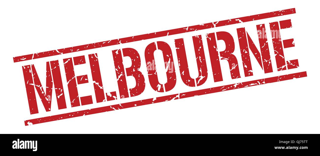Melbourne red square stamp Stock Vector Image & Art - Alamy
