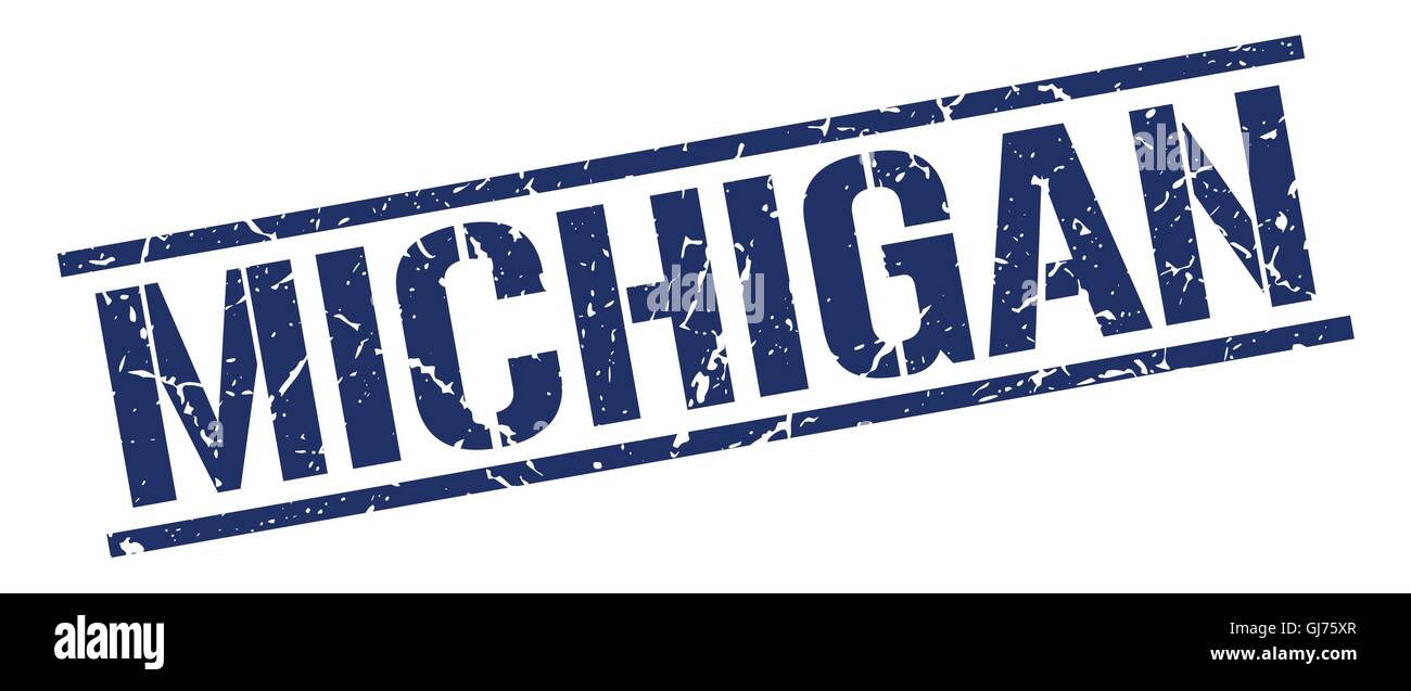 Michigan blue square stamp Stock Vector Image & Art - Alamy