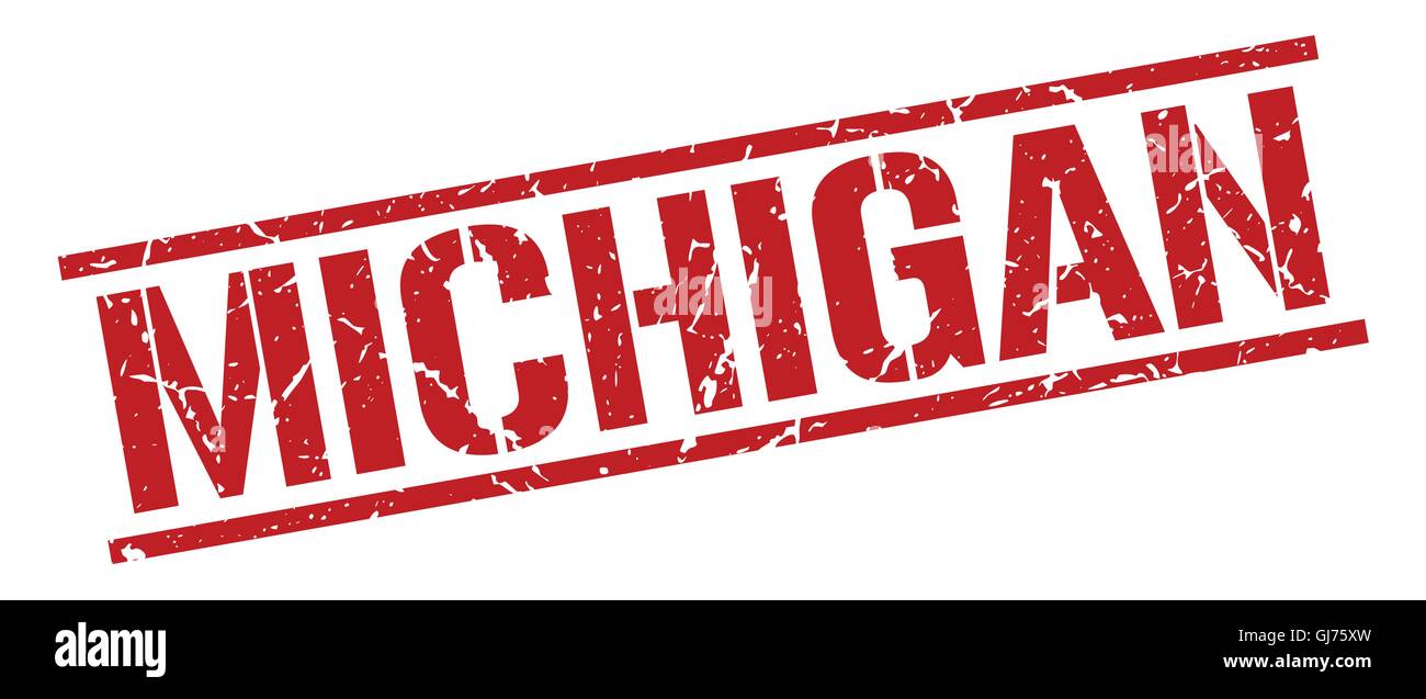 Michigan red square stamp Stock Vector Image & Art - Alamy
