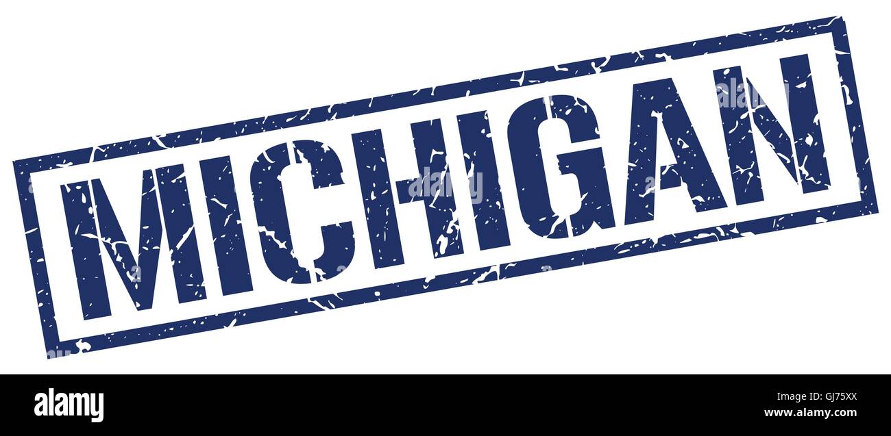 Michigan blue square stamp Stock Vector Image & Art - Alamy