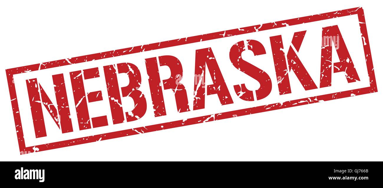 Nebraska red square stamp Stock Vector Image & Art - Alamy