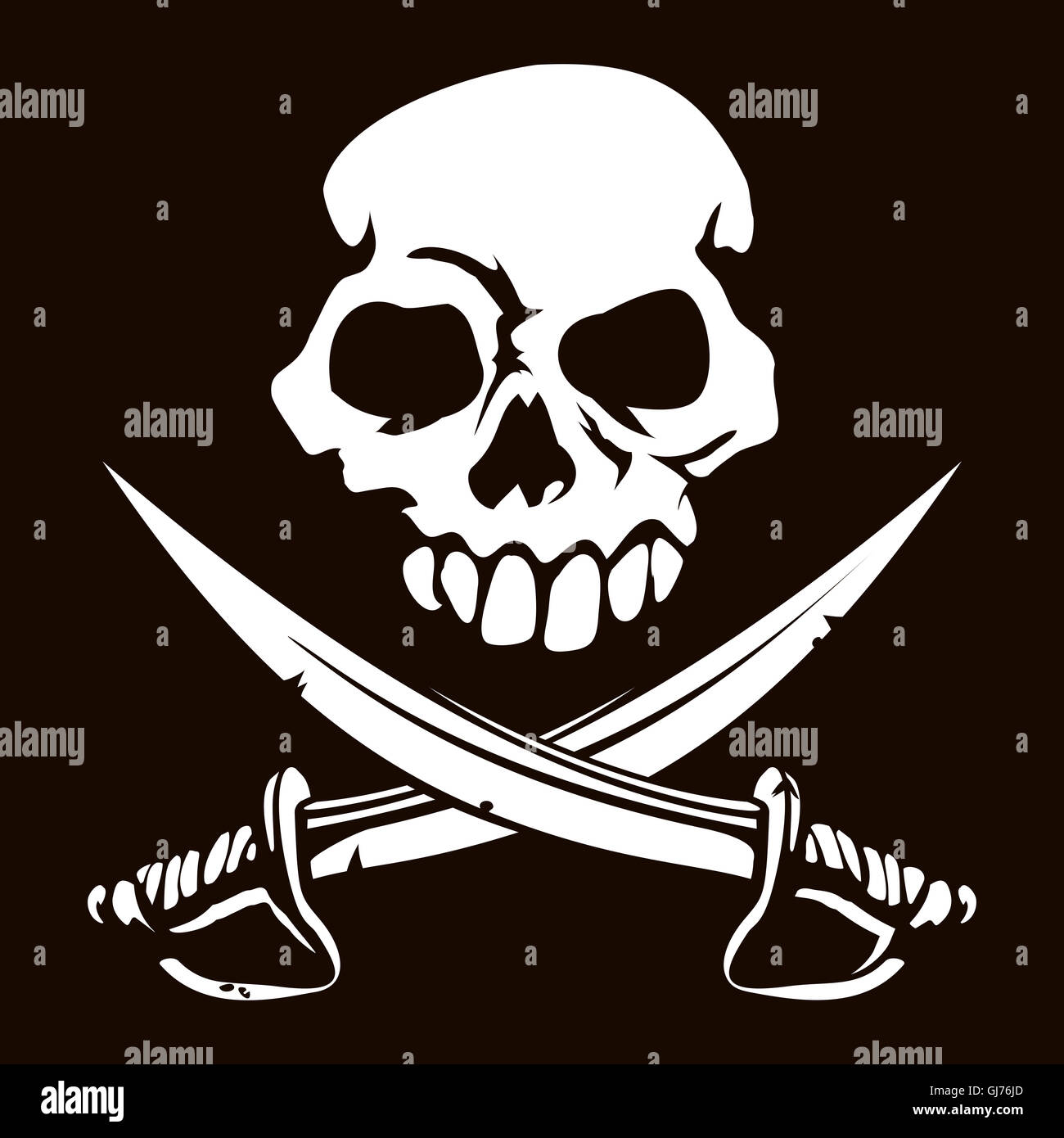 An Illustration Of A Skull And Crossed Swords Pirate Jolly Roger Flag