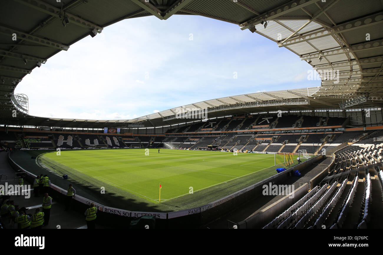 A general view of the pitch before the Premier League match at the KCOM ...