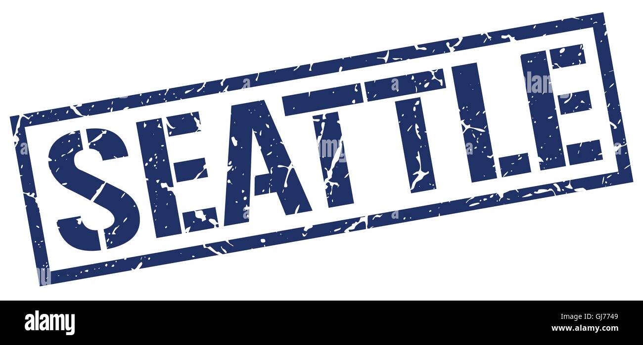 Seattle blue square stamp Stock Vector Image & Art - Alamy