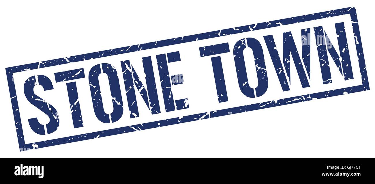 Stone Town blue square stamp Stock Vector Image & Art - Alamy