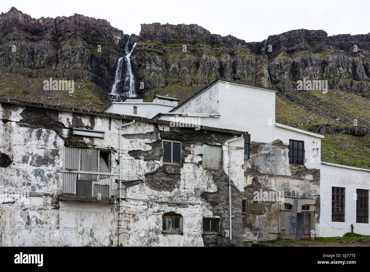Iceland, Djupavik, former fish factory Stock Photo - Alamy