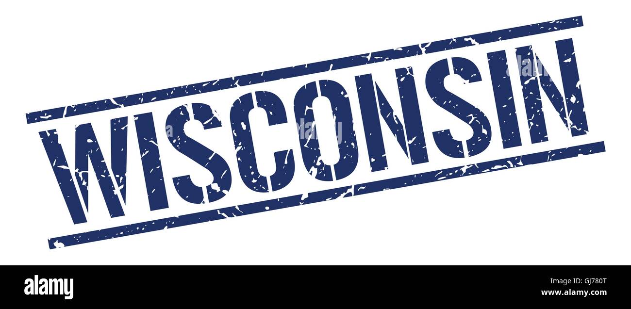 Wisconsin blue square stamp Stock Vector Image & Art - Alamy