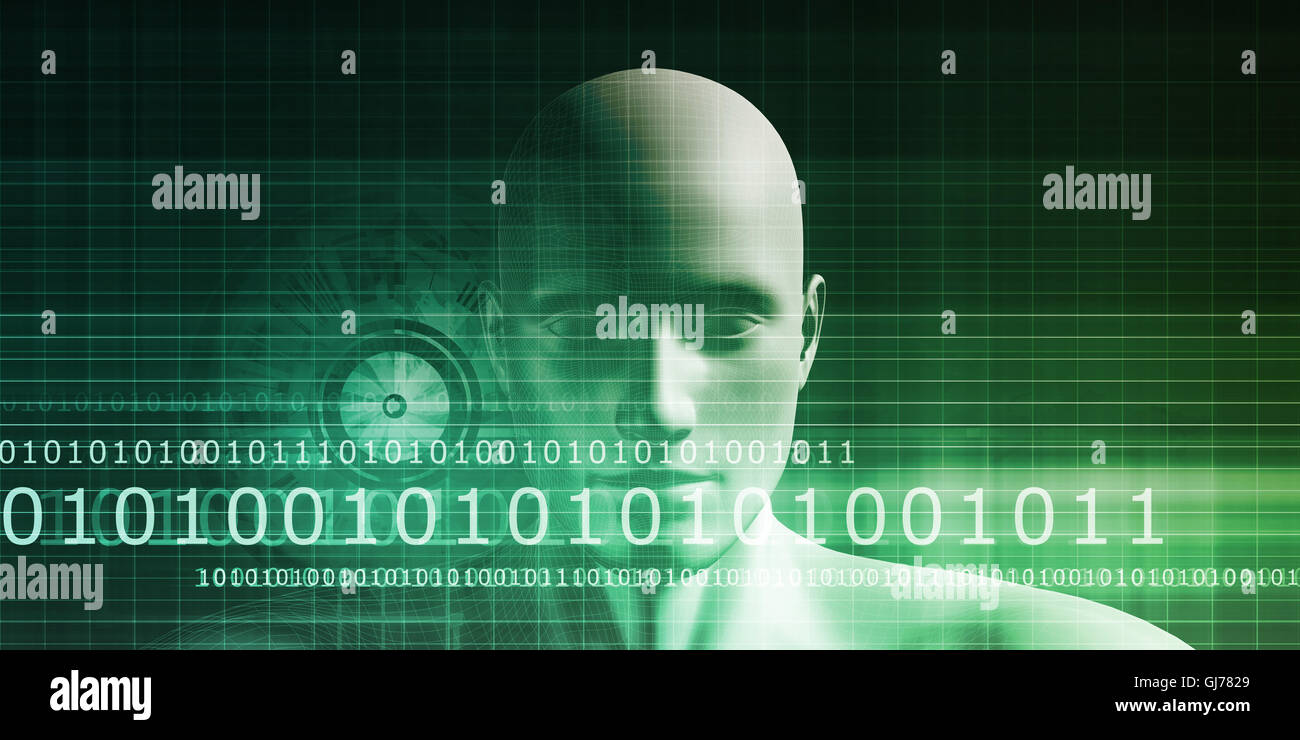 Mind Brain Code as Data Visualization Concept Art Stock Photo - Alamy