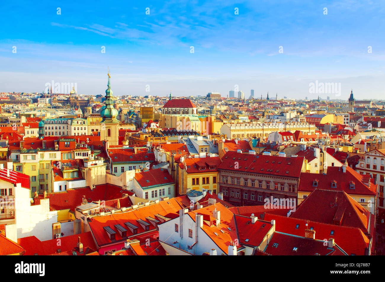 Red Prague roofs Stock Photo - Alamy