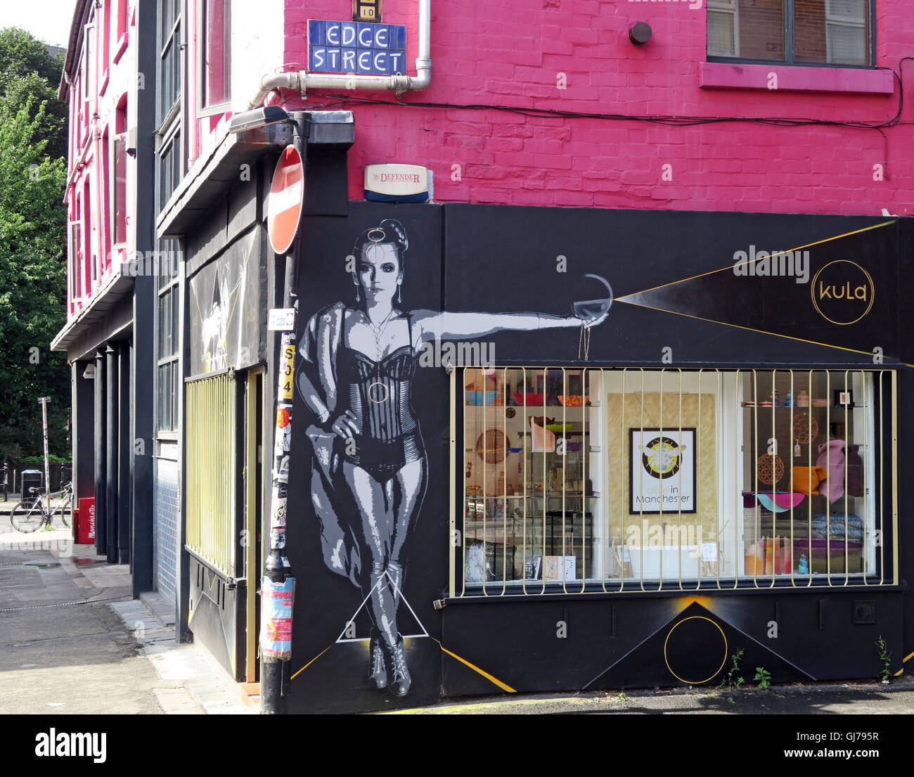 Edge Street, Northern Quarter,artwork of a woman, Manchester, North ...