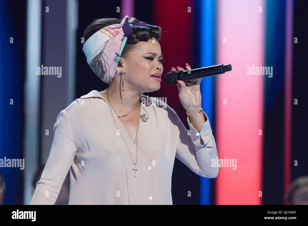Singer Andra Day performs during the 2nd day of the Democratic National ...