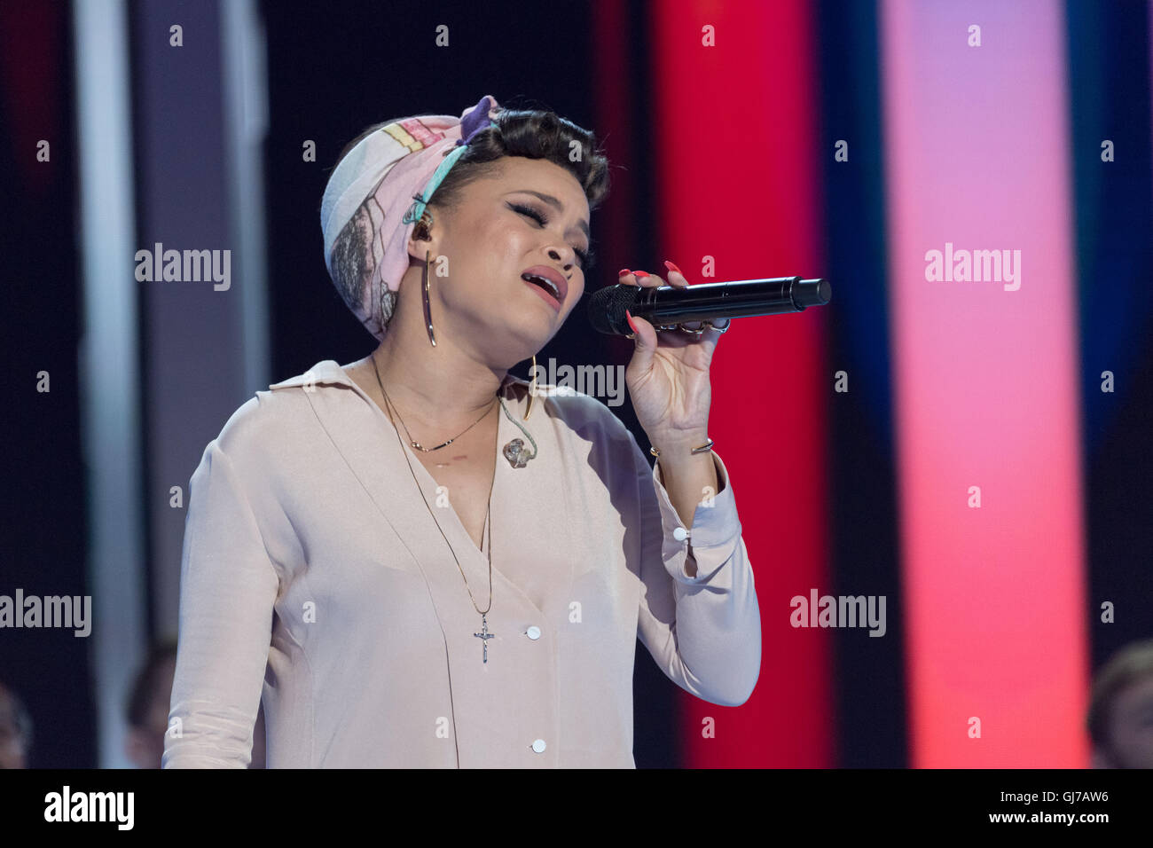 Singer Andra Day performs during the 2nd day of the Democratic National ...