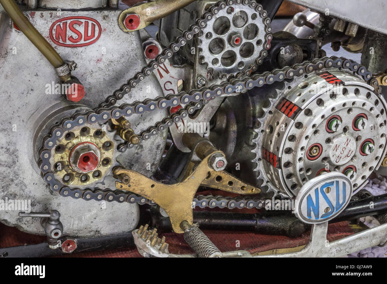 Detail of a historic moto-cross bike Stock Photo - Alamy