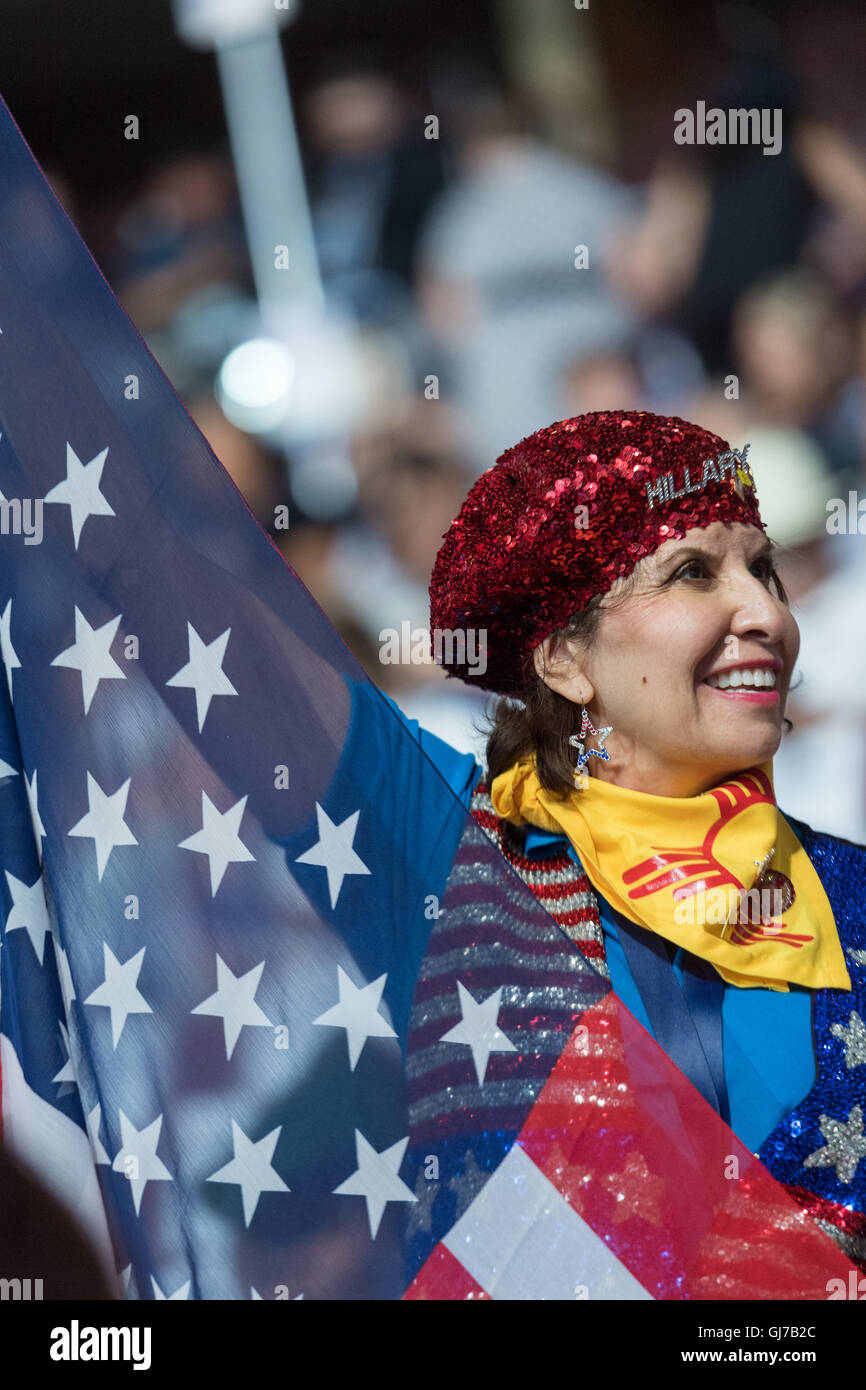 A Democratic delegate wears a costume before the start of the 2nd day ...