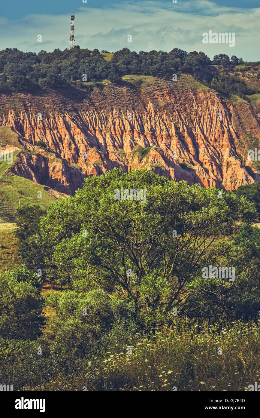 Beautiful scenery of the geological reserve Red Ravine (Rapa Rosie) , a ...