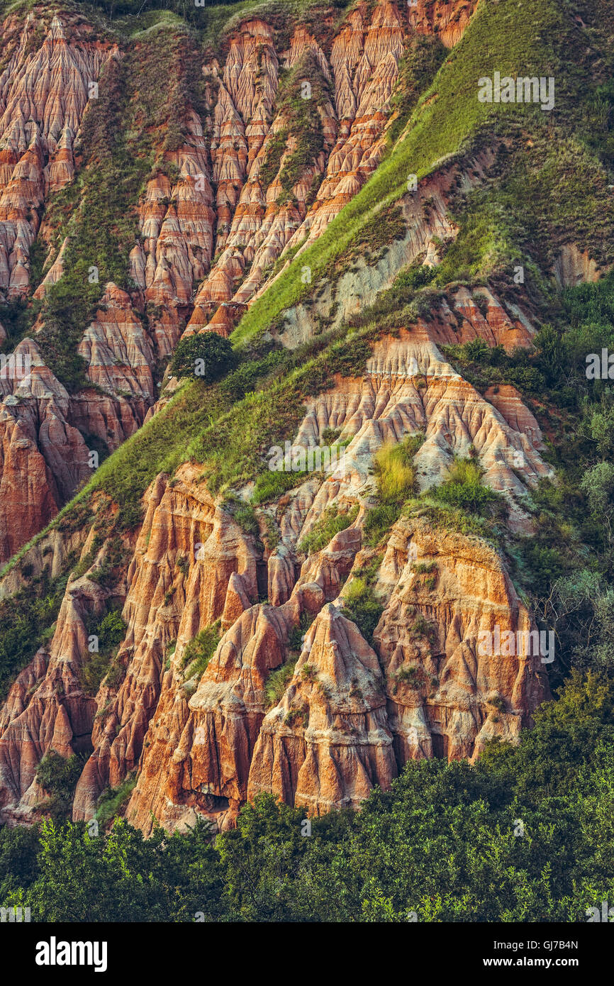 Scenic view with the Red Ravine, a unique natural monument with ...