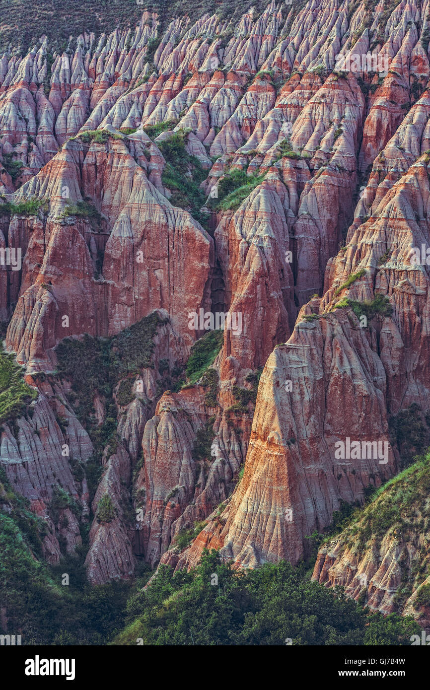 Spectacular view of a unique geological erosion structure of the Red ...
