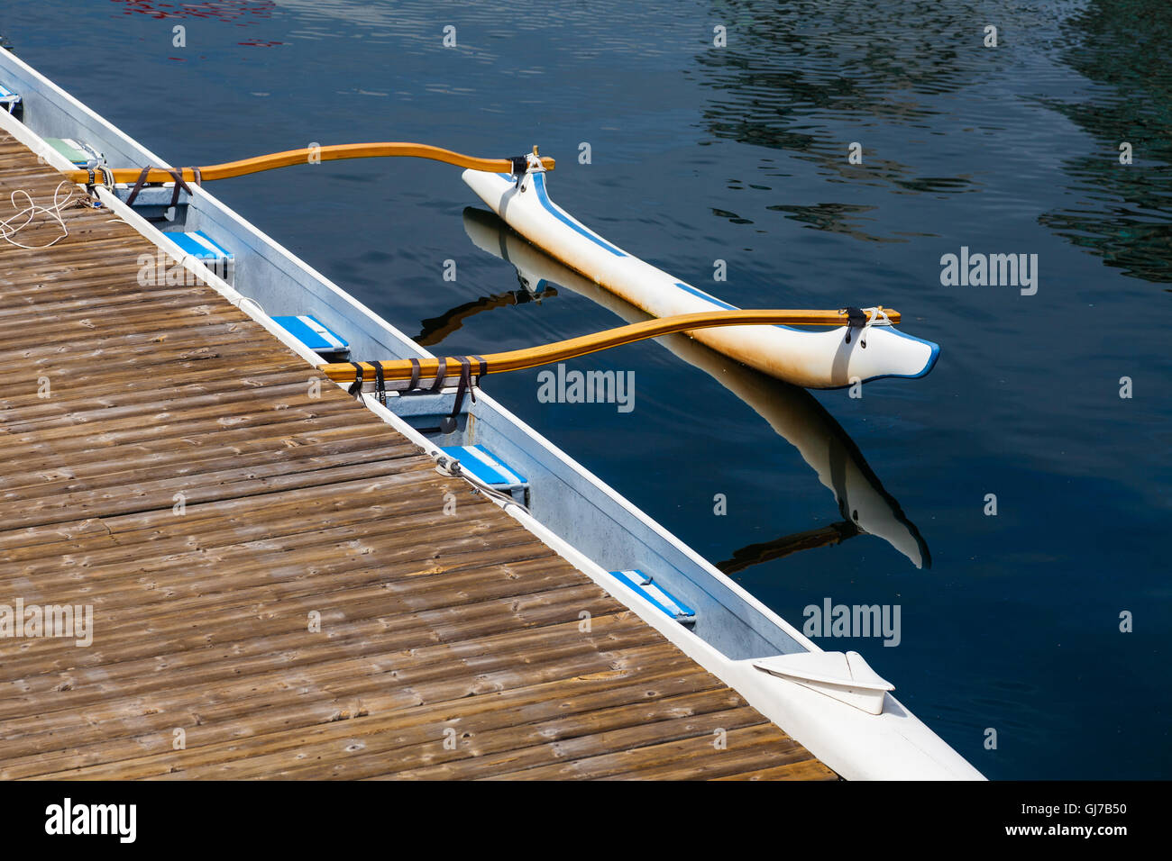Abstract image of a rowing shell with an outrigger Stock Photo - Alamy
