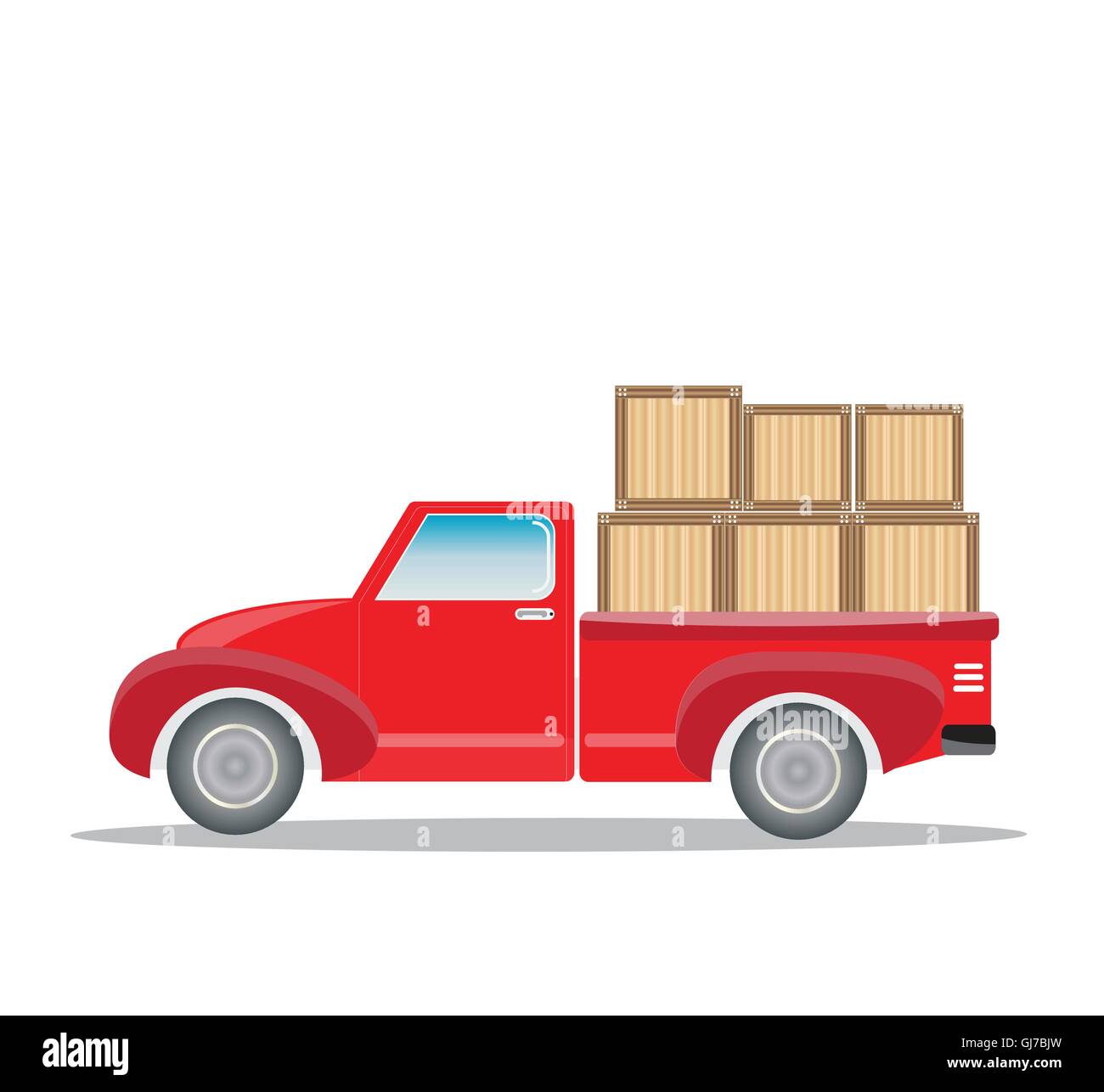 Side view of Old Pick up Truck with wood cargo box Stock Vector Image ...