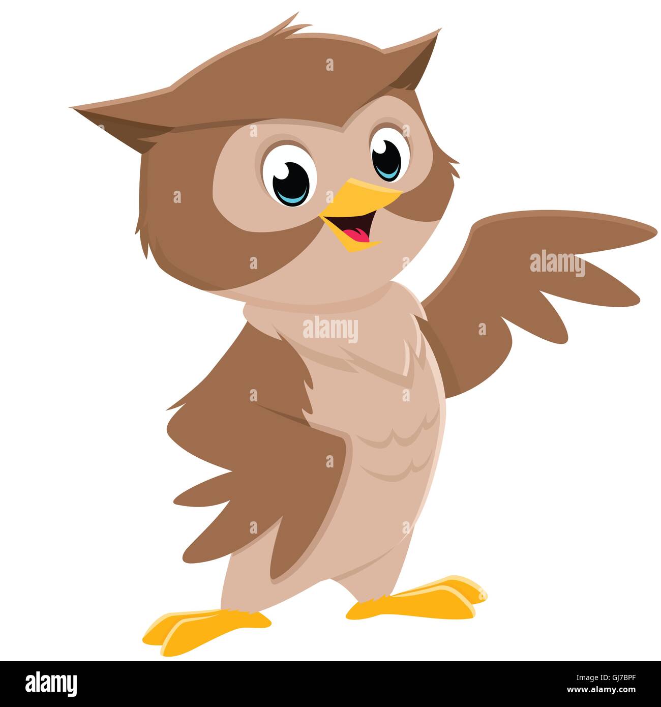 Vector cartoon illustration of a happy smiling owl Stock Vector Image ...