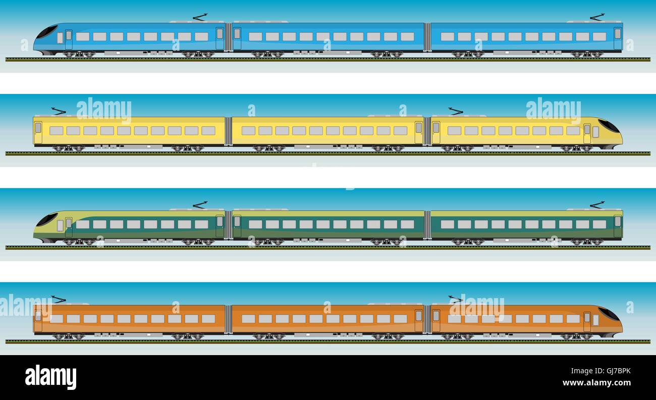 Set of High speed train vector illustration Stock Vector Image & Art ...