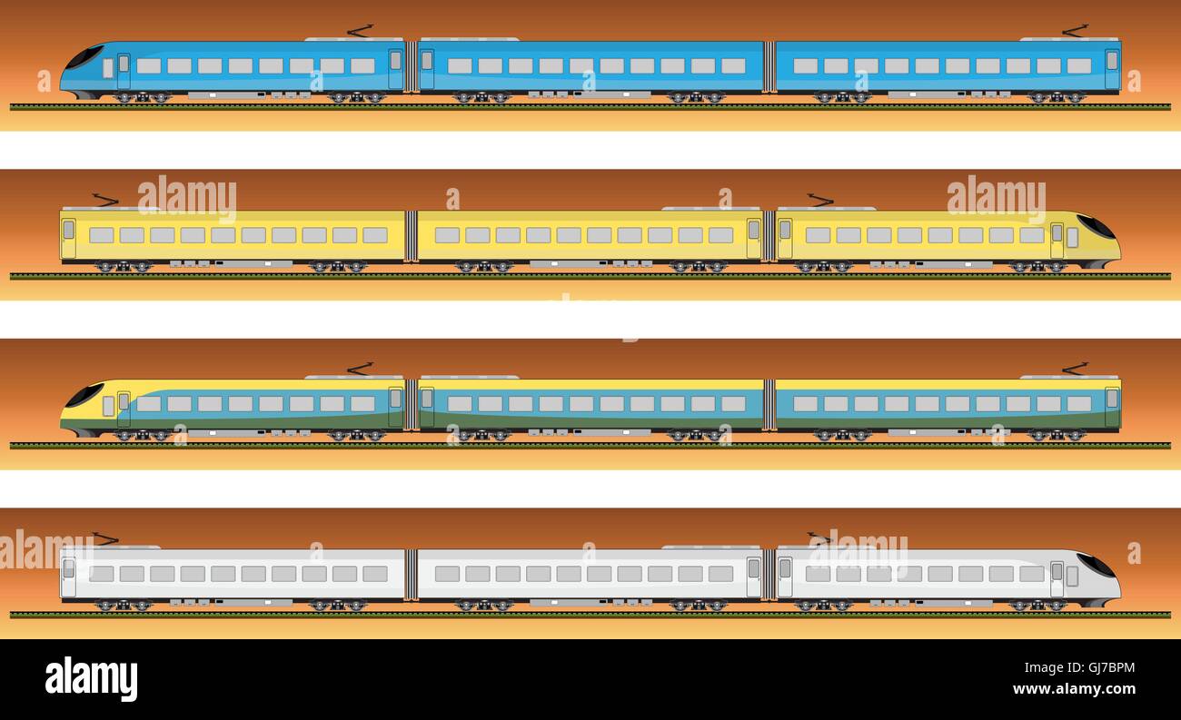 Set of High speed train vector illustration Stock Vector Image & Art ...