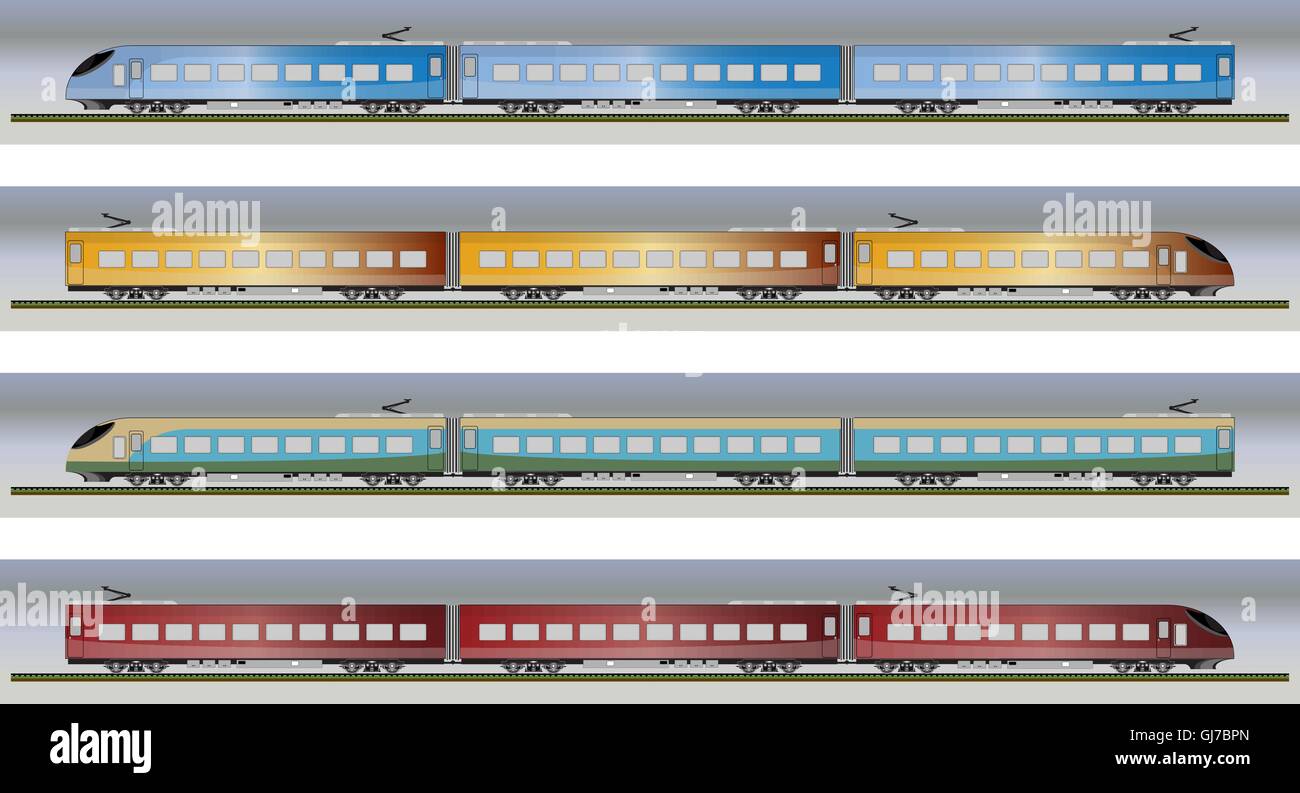 Set of High speed train vector illustration Stock Vector Image & Art ...