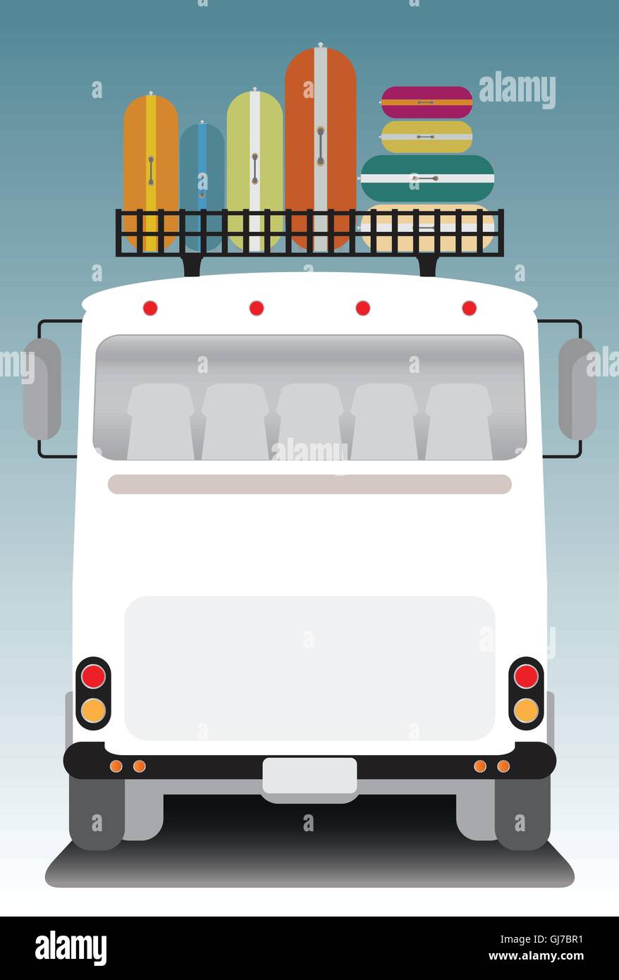 Back view old car on road Stock Vector Images - Alamy