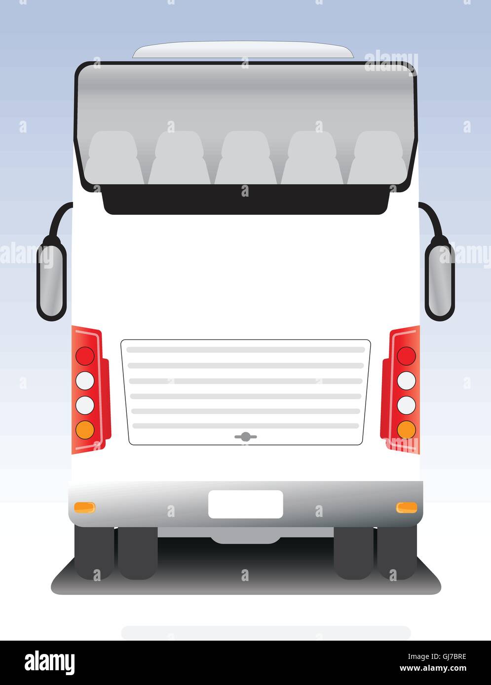 Back view of Double deck touring Coach bus Stock Vector Image & Art - Alamy