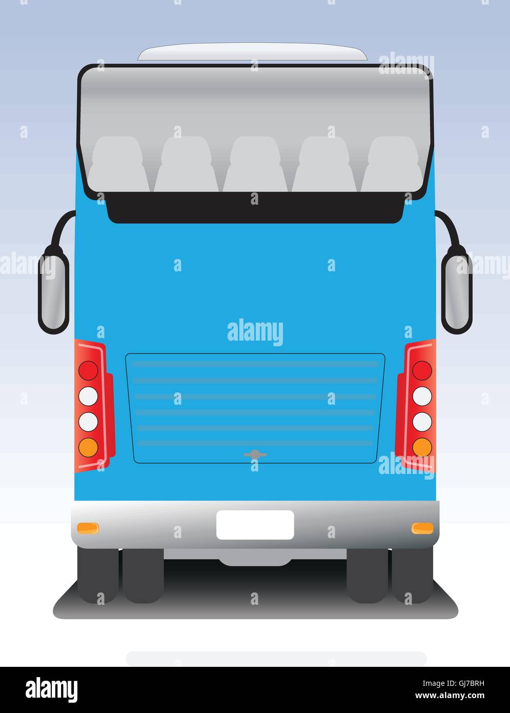 Back view of Double deck touring Coach bus Stock Vector Image & Art - Alamy