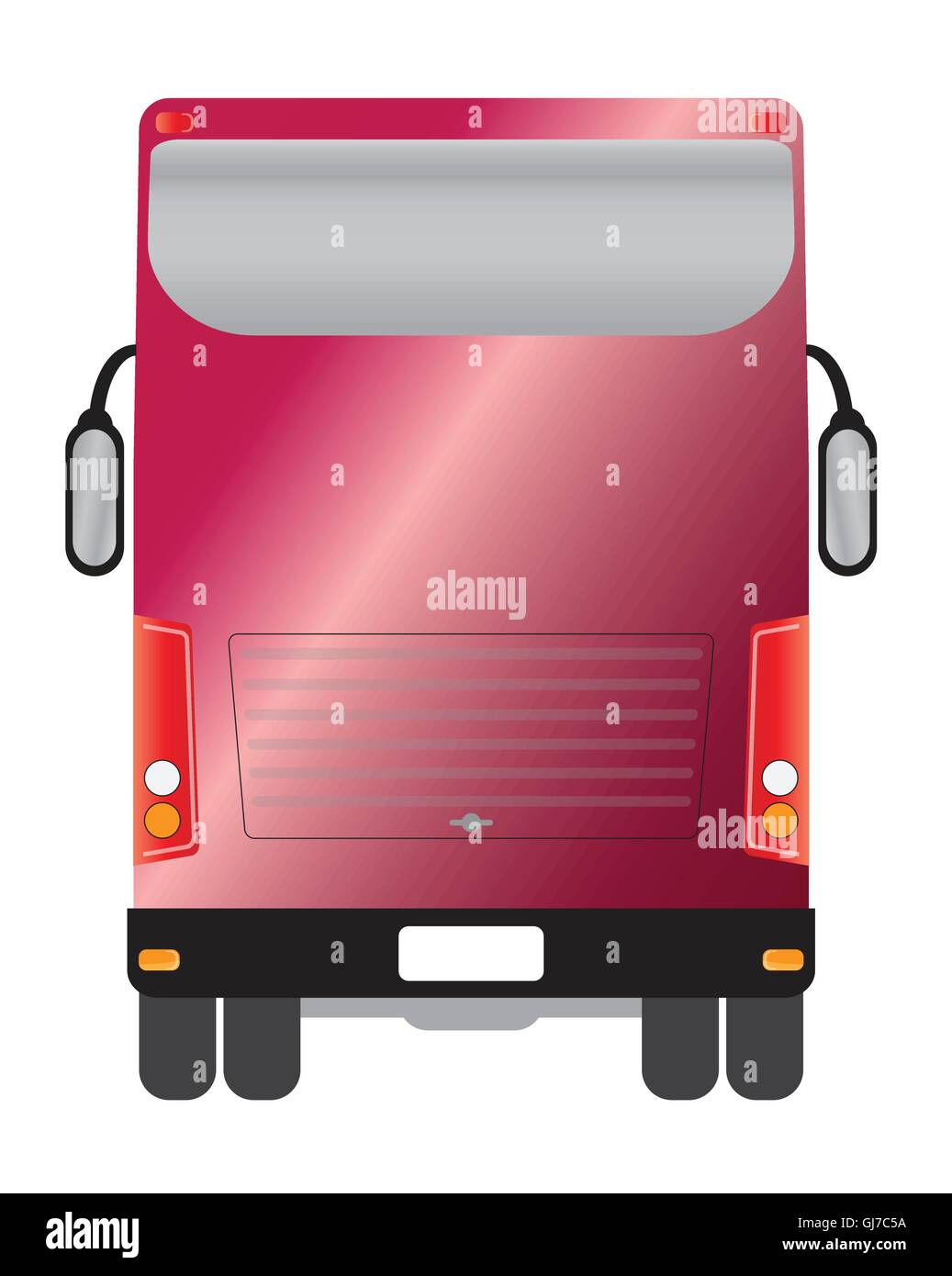 Back view of Double deck Modern touring bus Stock Vector Image & Art ...
