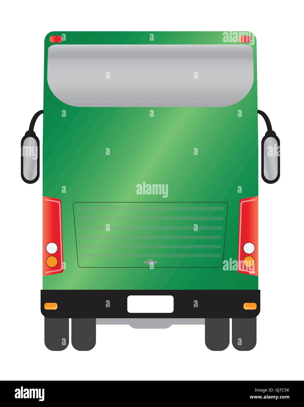 Back view of Double deck Modern touring bus Stock Vector Image & Art ...