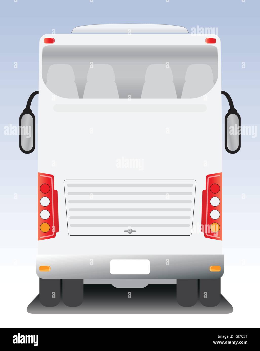 Back view of Double deck touring Coach bus Stock Vector Image & Art - Alamy