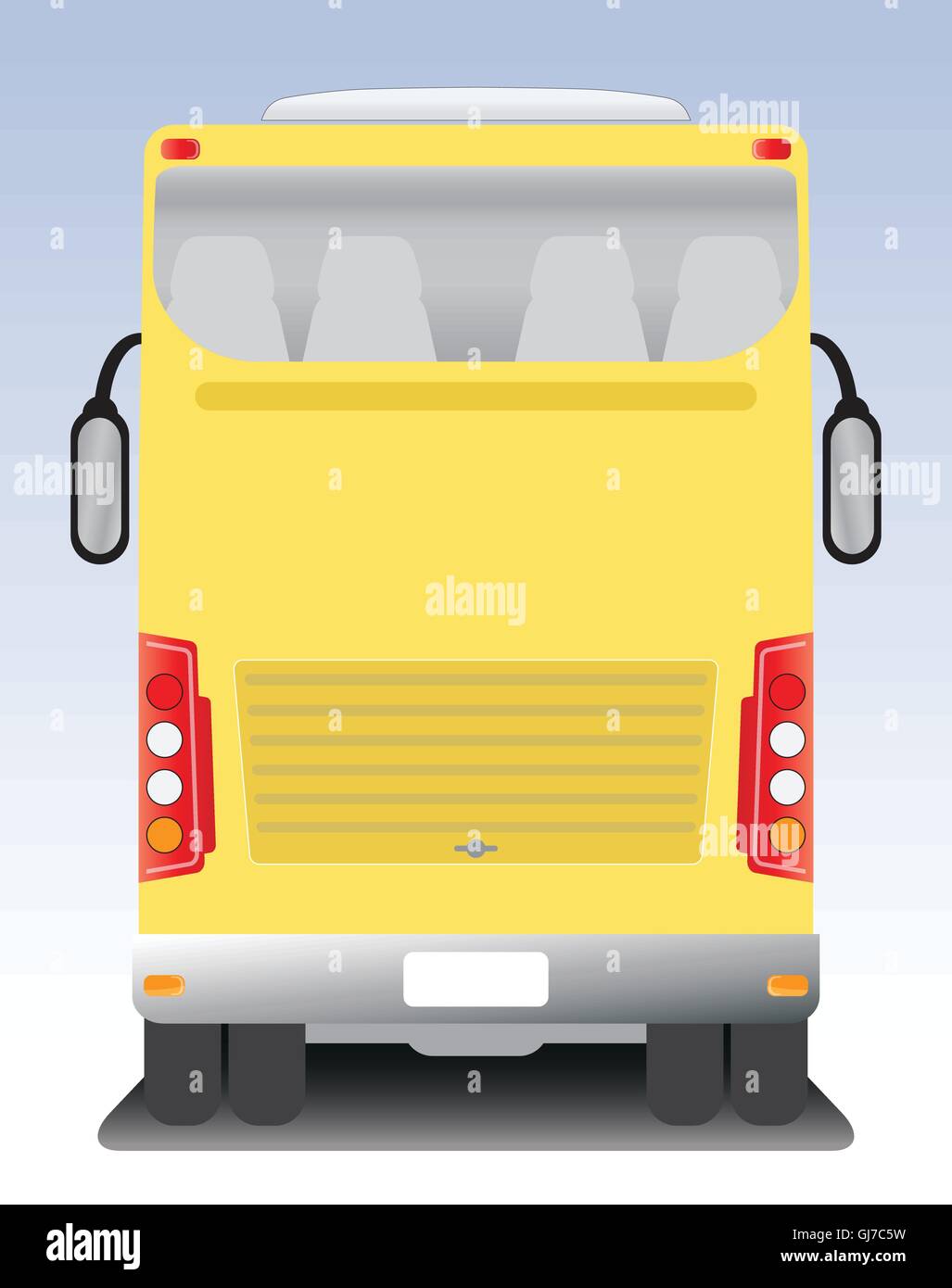 Back view of Double deck touring Coach bus Stock Vector Image & Art - Alamy