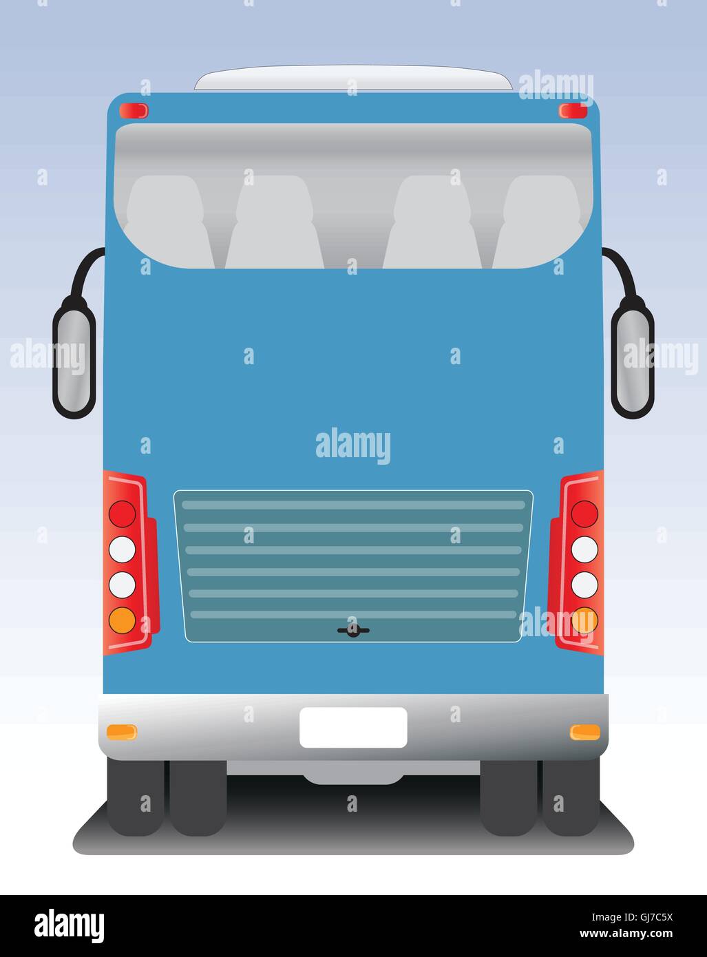 Back view of Double deck touring Coach bus Stock Vector Image & Art - Alamy
