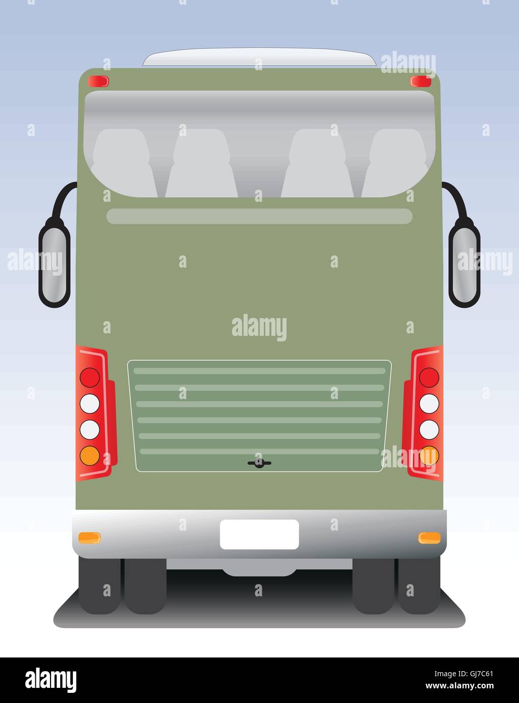 Back view of Double deck touring Coach bus Stock Vector Image & Art - Alamy