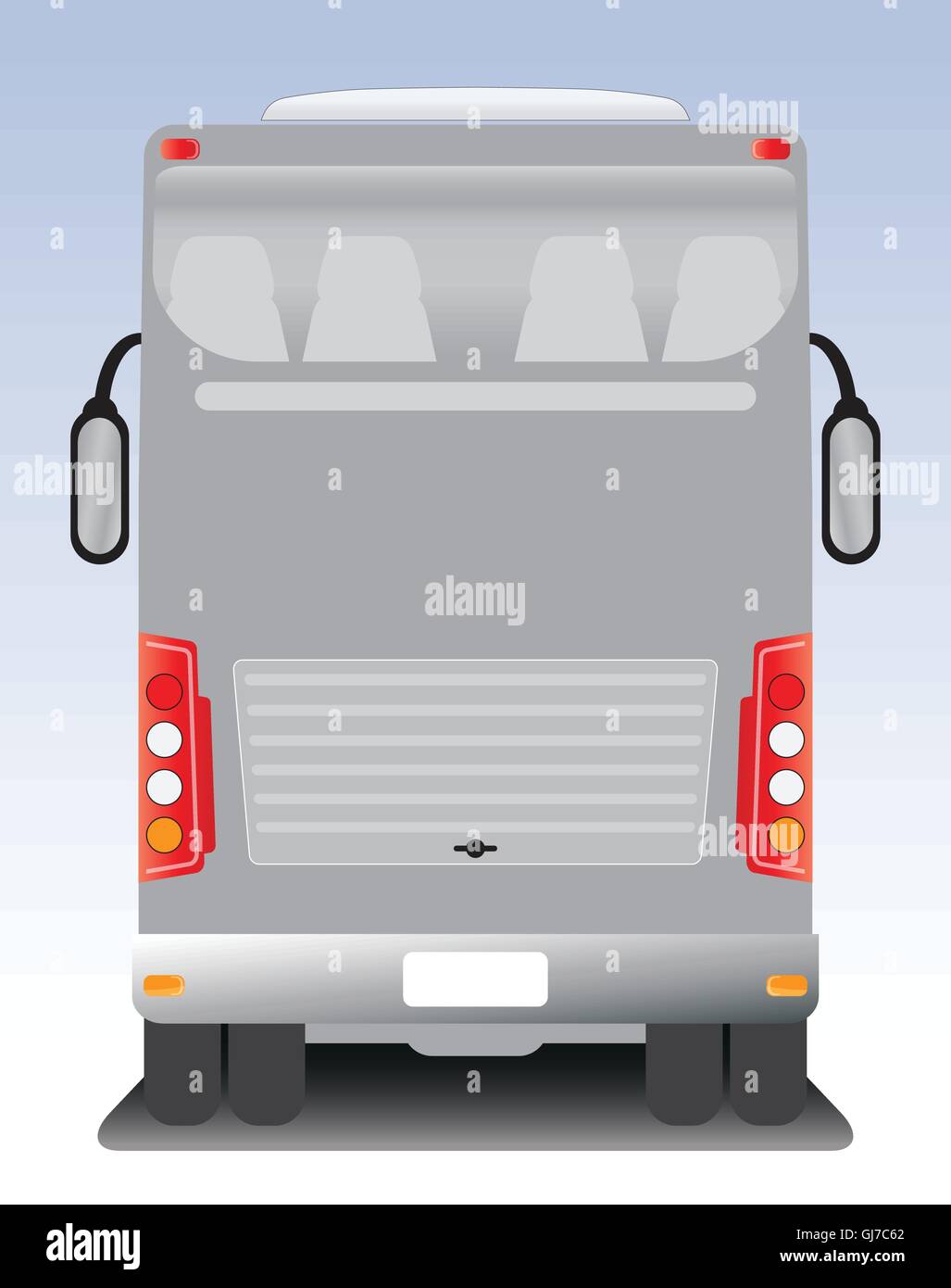 Back view of Double deck touring Coach bus Stock Vector Image & Art - Alamy
